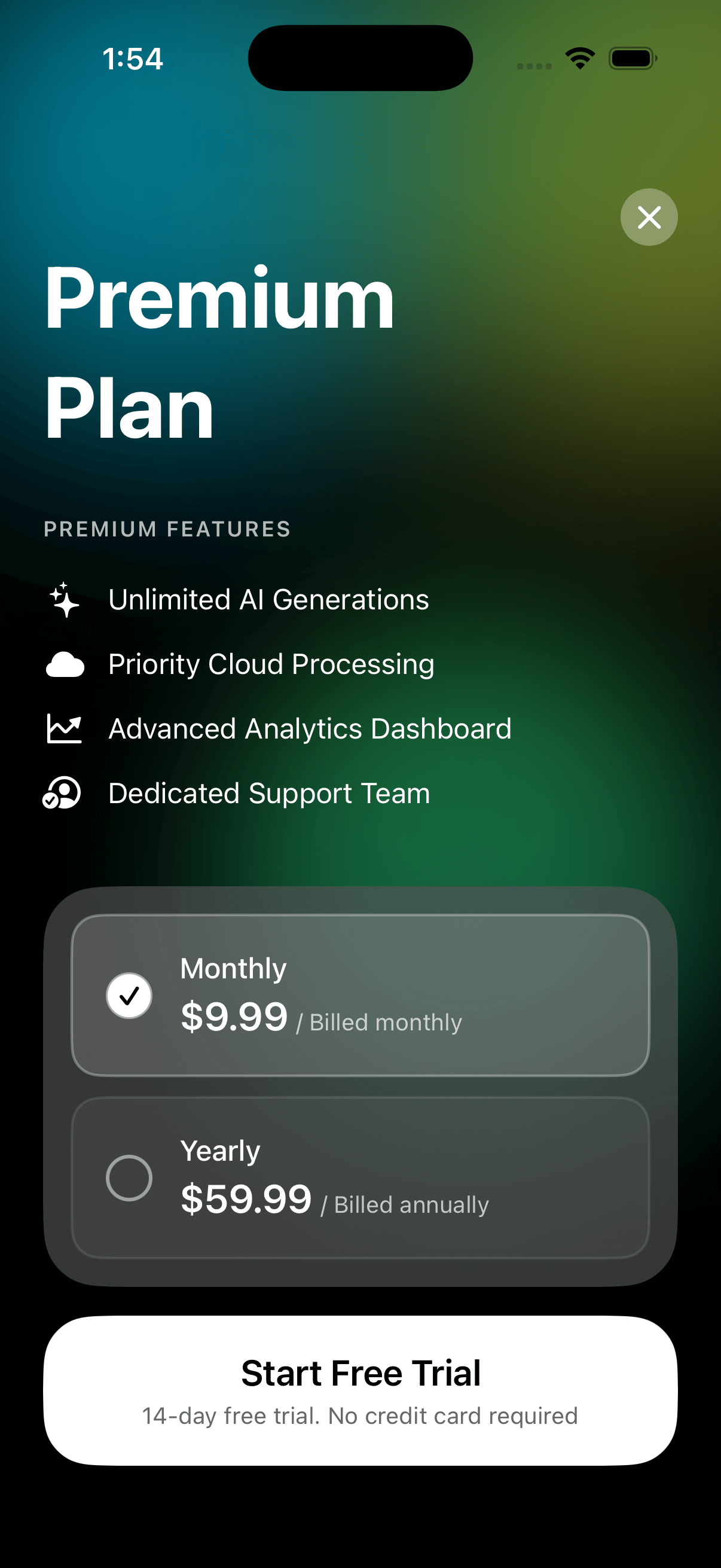 Subscription Plan View | SwiftUI Template
